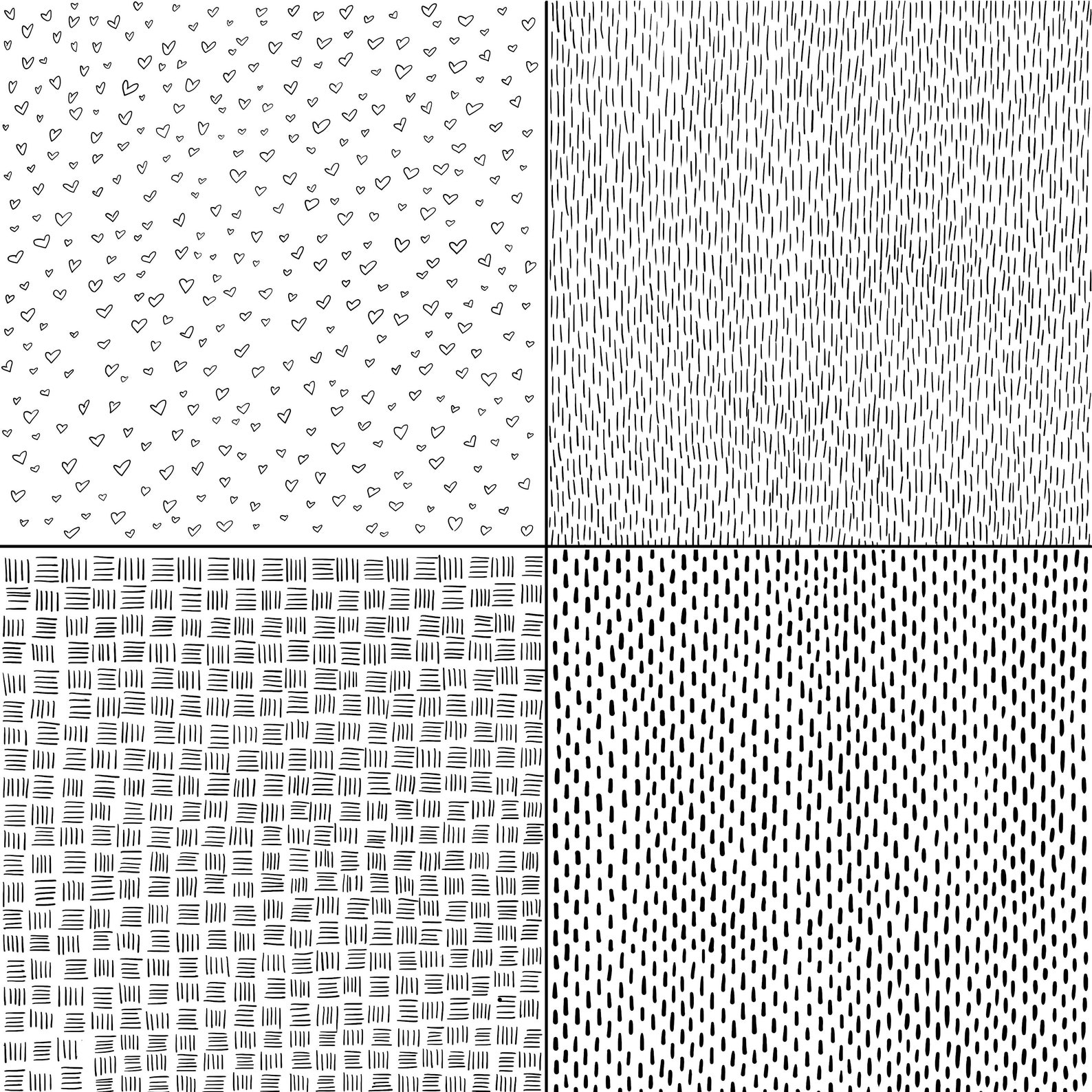 Digital Paper Doodle Black and White Digital Handn Draw | Etsy