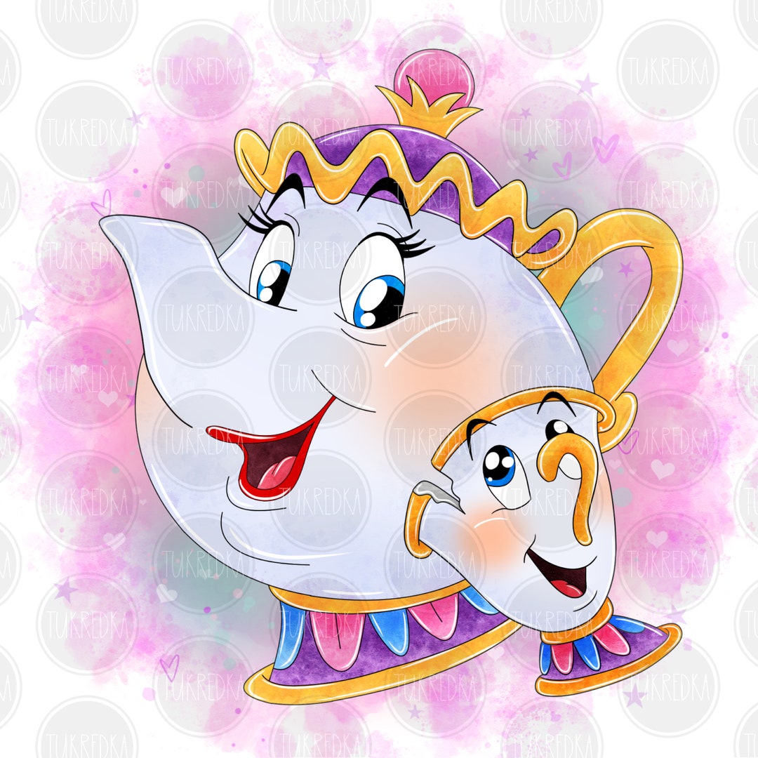 Princess Mrs Teapots & Chip Clipart, Beauty and the Beast PNG Clip Art ...