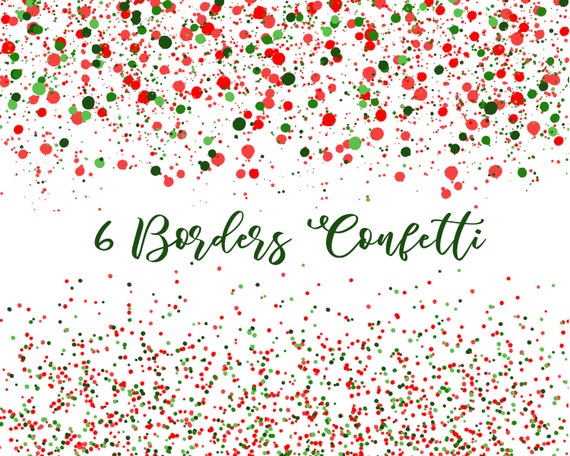 Digital Confetti Black Red Green Confetti Clipart Confetti | Etsy