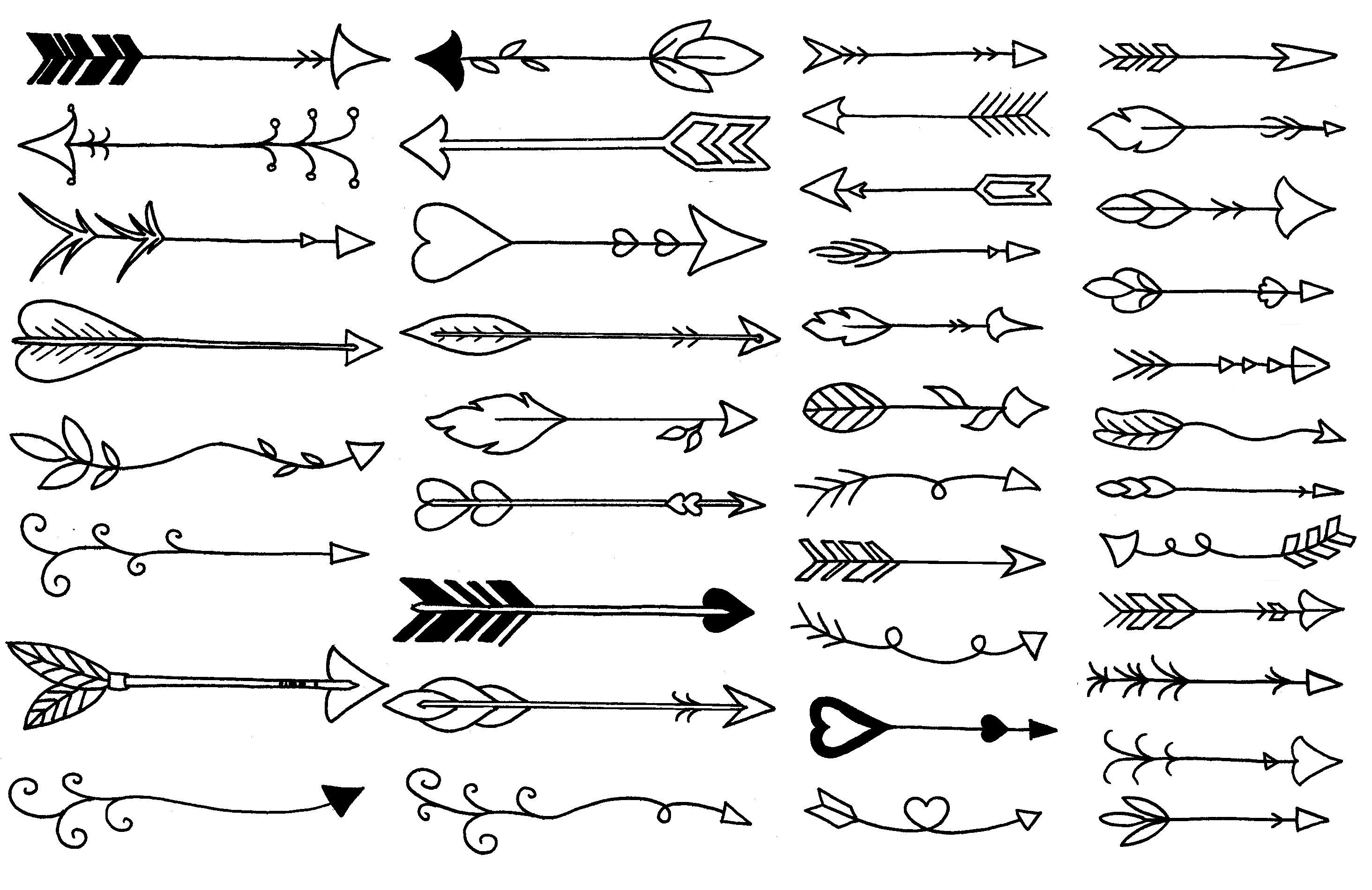 Arrows Hand Drawn Digital Clipart Diy Elements Download Free Commercial ...