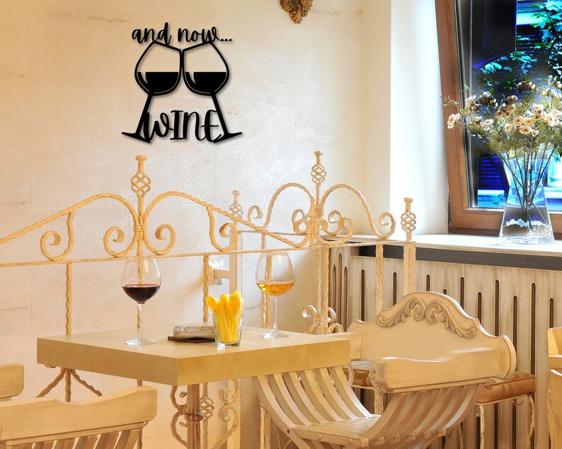 Cursive Wine Sign, Metal Wine Sign, Home Bar Sign, Metal Bar Sign, Wine ...