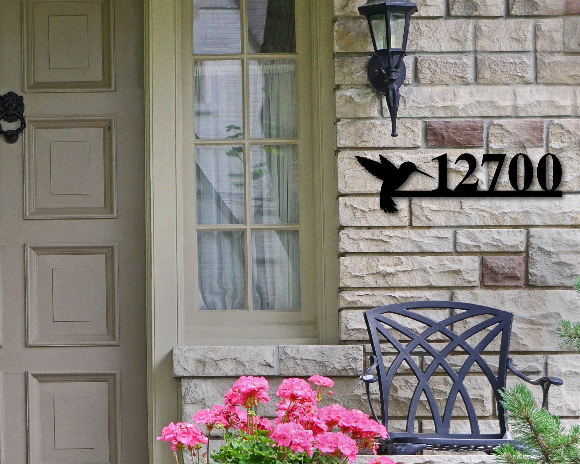 Hummingbird Address Sign, Bird Address Sign, Home Address Sign, Metal ...