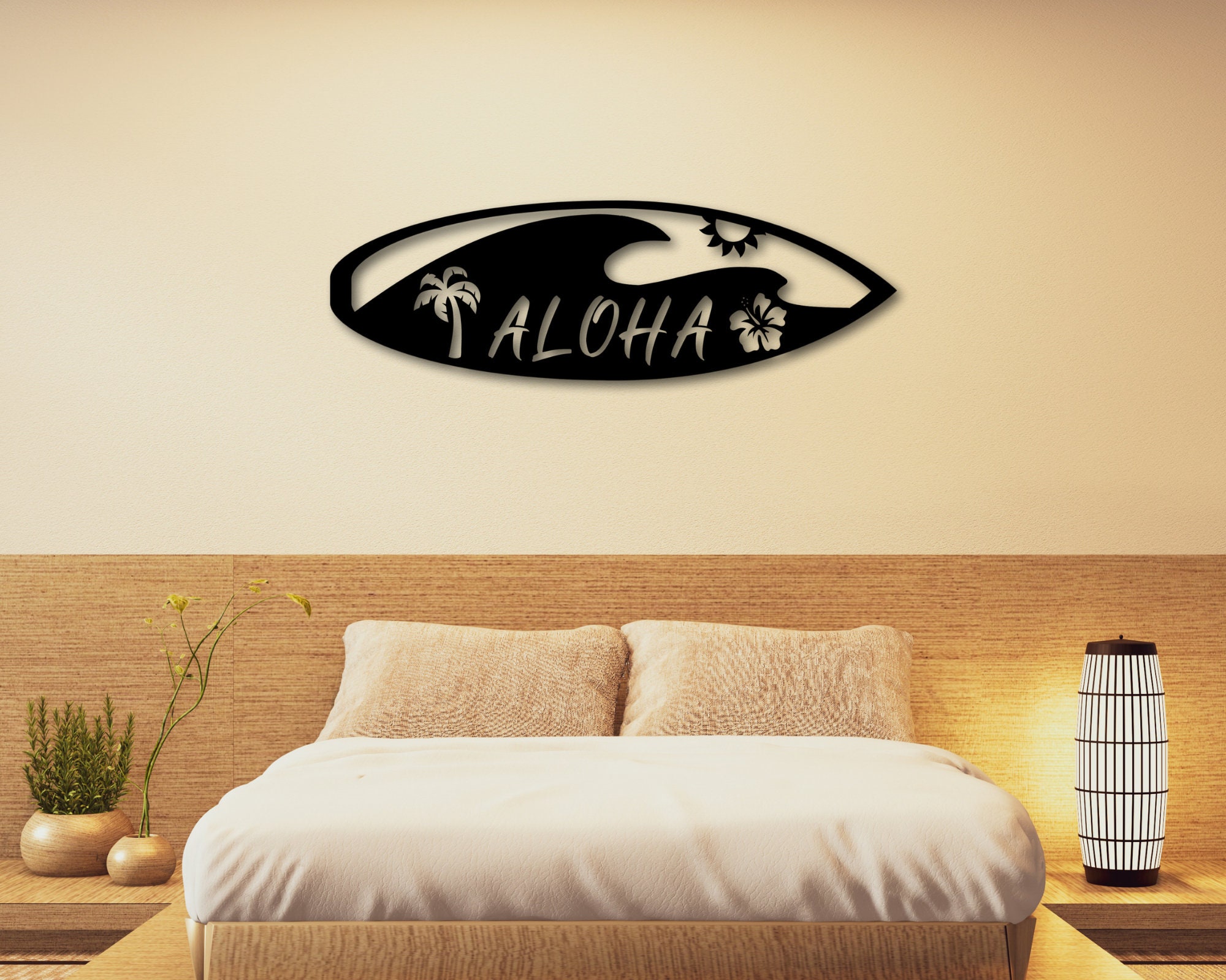 Metal Surfboard Sign, Surfing Wall Art, Beach Metal Wall Art, Metal ...