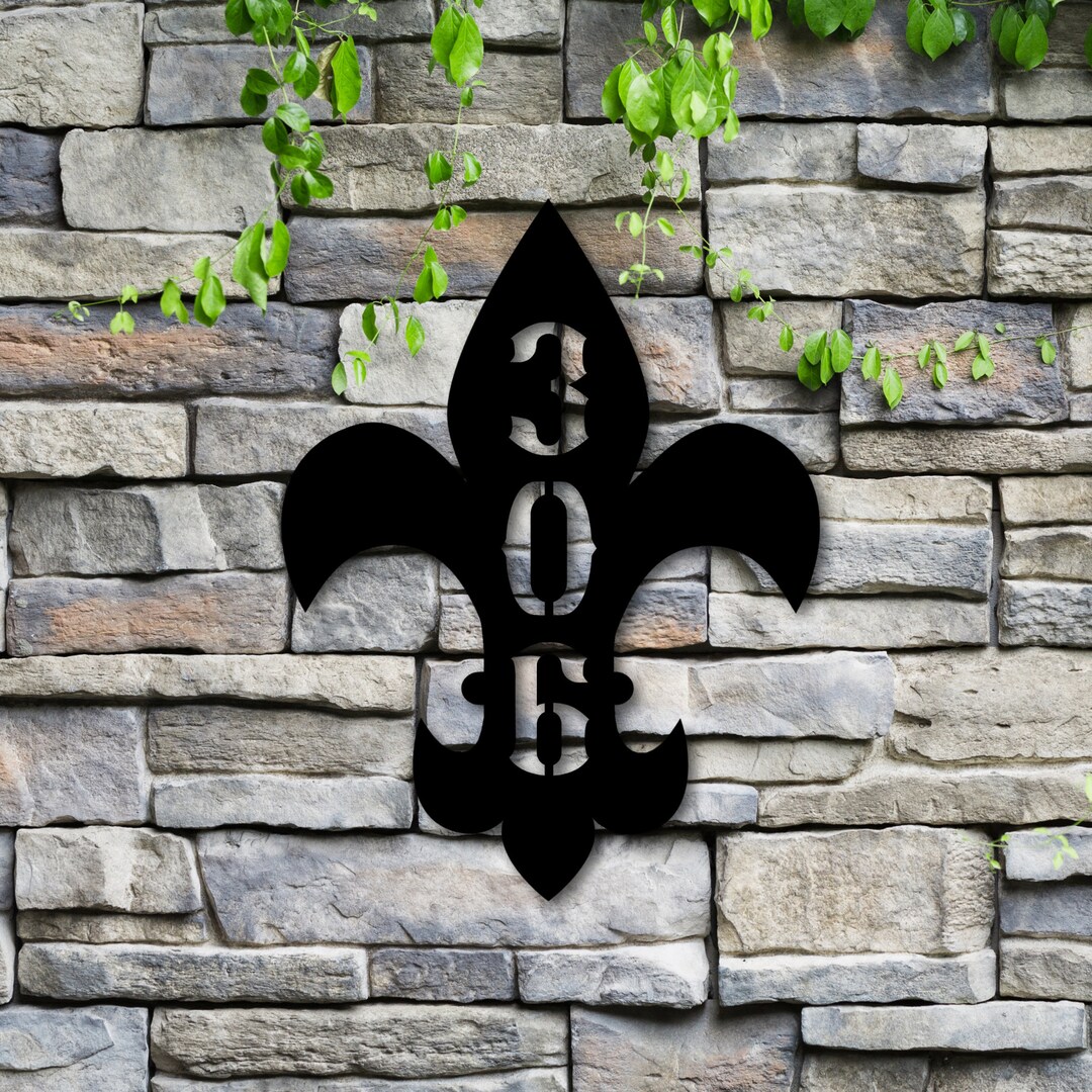 Fleur De Lis Sign, Metal Fleur-de-lis Sign, Fleur De Lis Address Sign ...