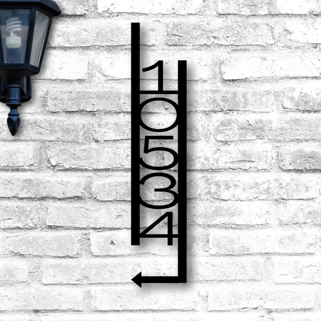 Modern Address Sign, Address Sign, Metal House Number Sign, Home ...