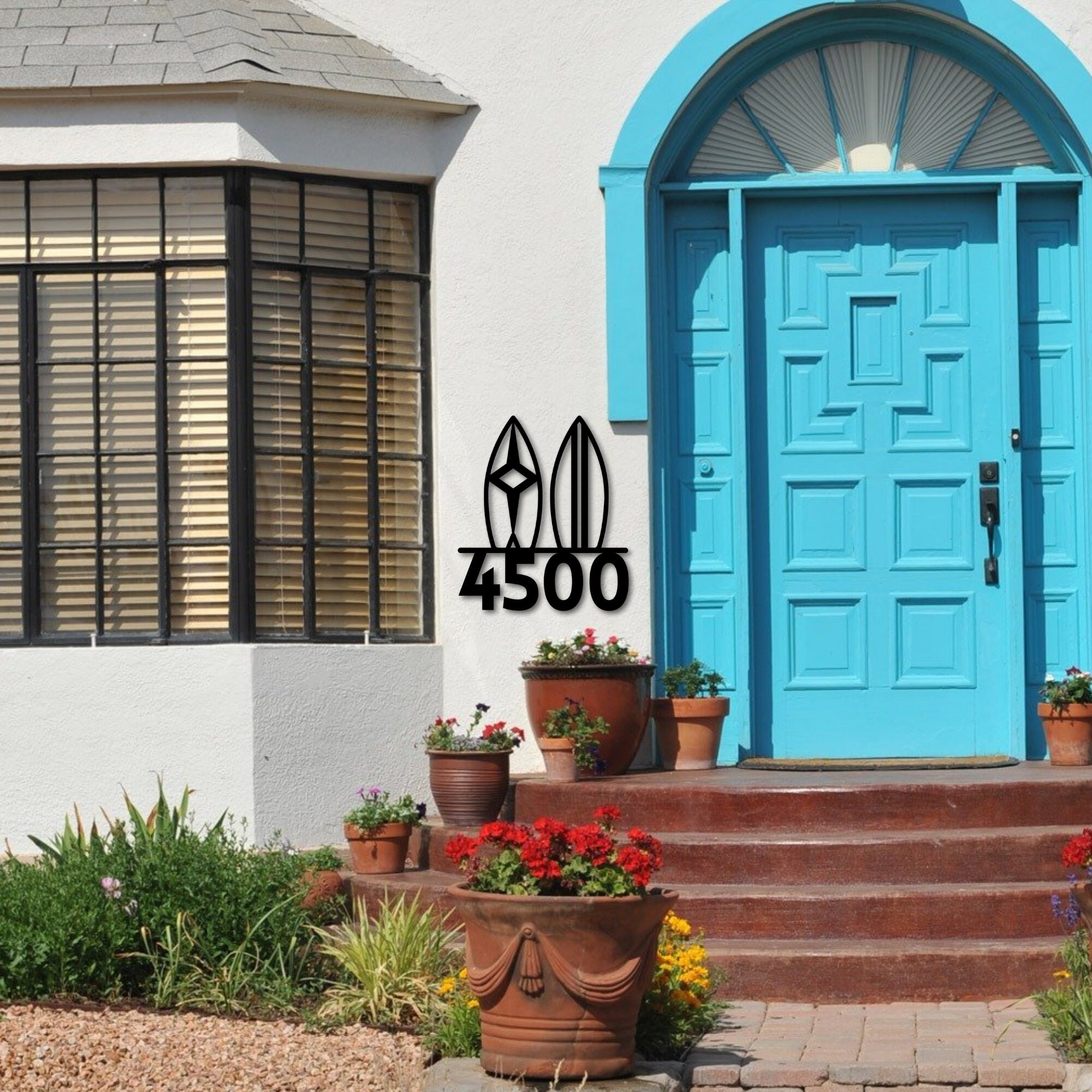 Surfboard Sign, Surfing Address Sign, Surfboard Address Sign, Metal ...