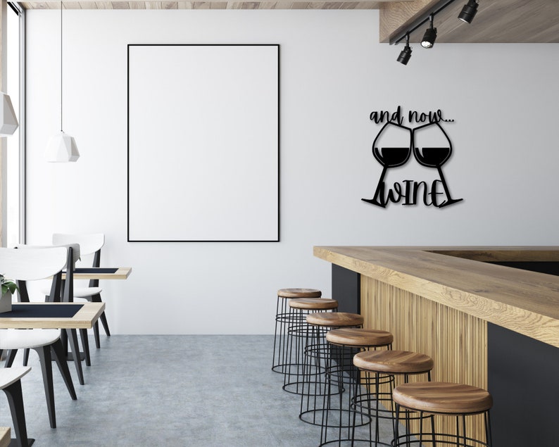 Cursive Wine Sign, Metal Wine Sign, Home Bar Sign, Metal Bar Sign, Wine ...