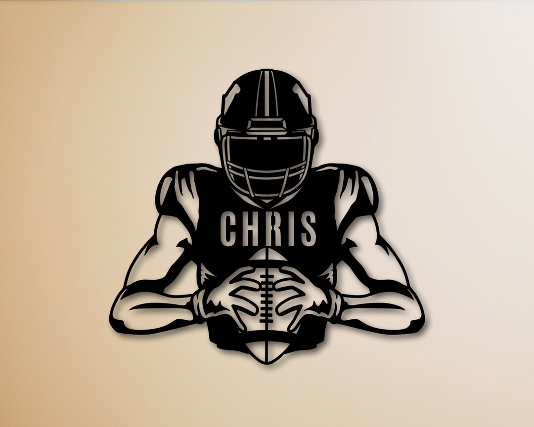 Christmas Gift, Football Name Sign, Custom Football Sign, Metal ...