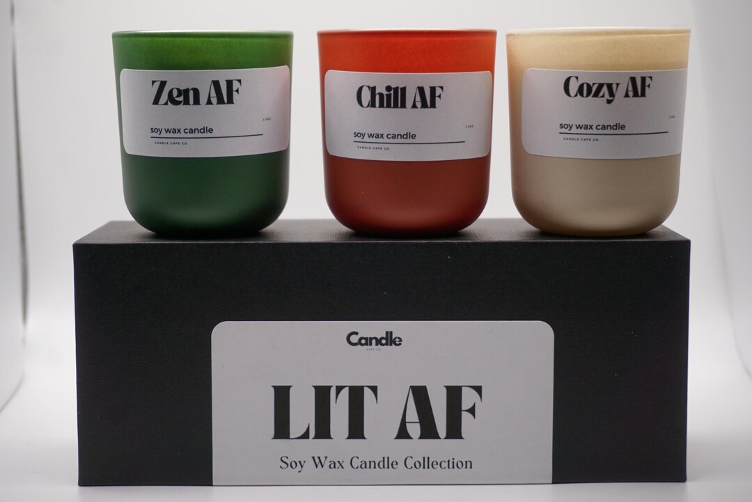 Cozy AF, Chill AF, Zen AF Candle Gift Set | Soy Wax Candles | Relaxing ...