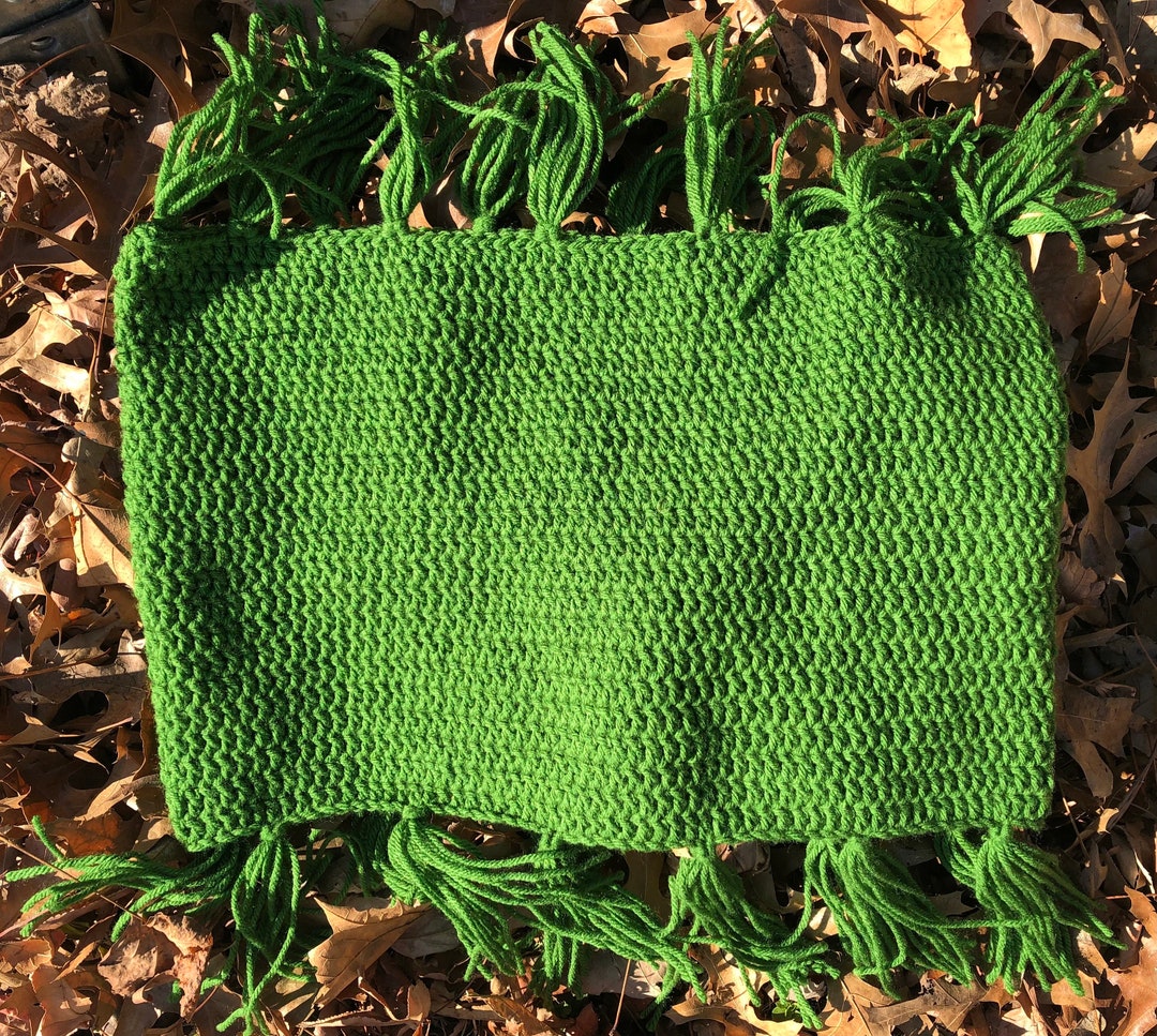 Green Fringe Funnel Scarf - Etsy