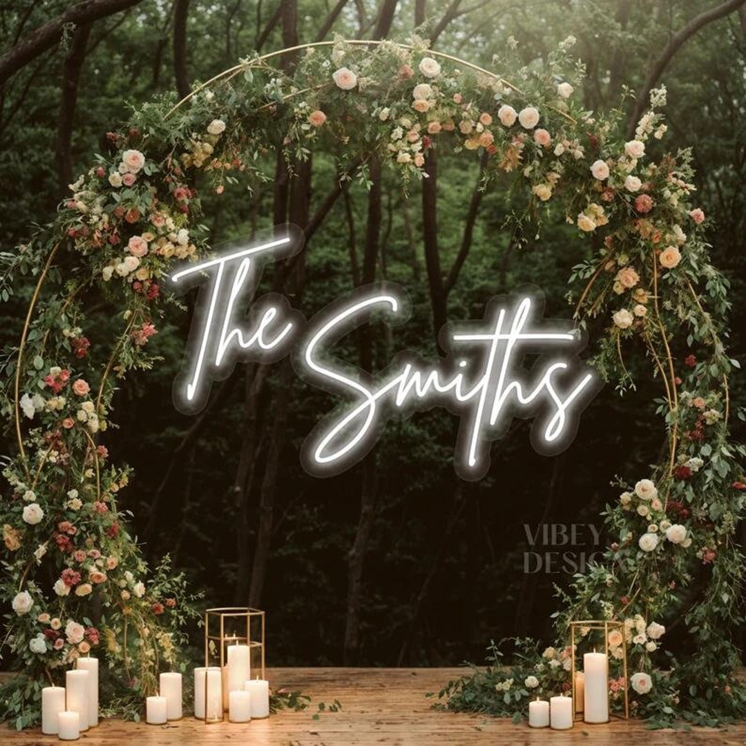 Custom Wedding Neon Sign, Battery Operated Upgrade Available Wedding ...