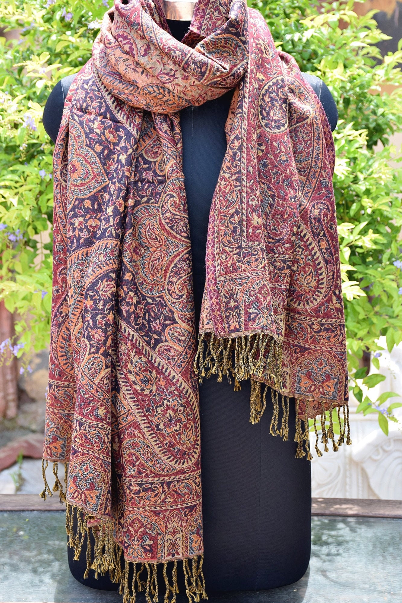 Kani Camel wool Pashmina Shawl Scarf Stole Wrap Kashmir | Etsy