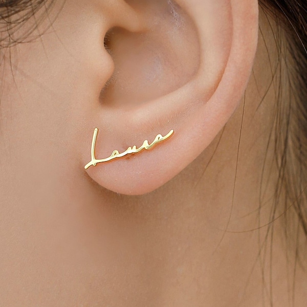 Name Stud Earrings - Etsy