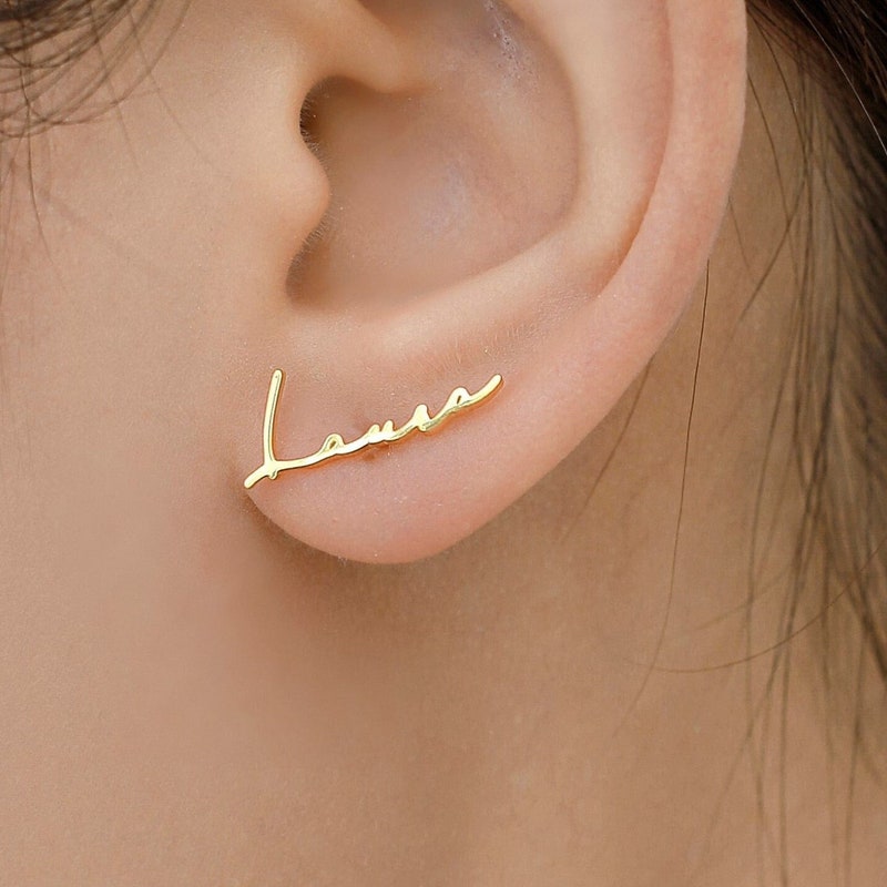 Custom Name Earrings - Etsy