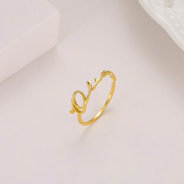 Cursive Name Ring - Etsy
