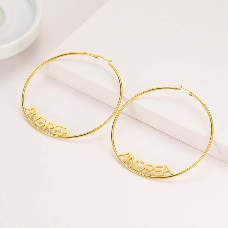Name Hoop Earrings - Etsy