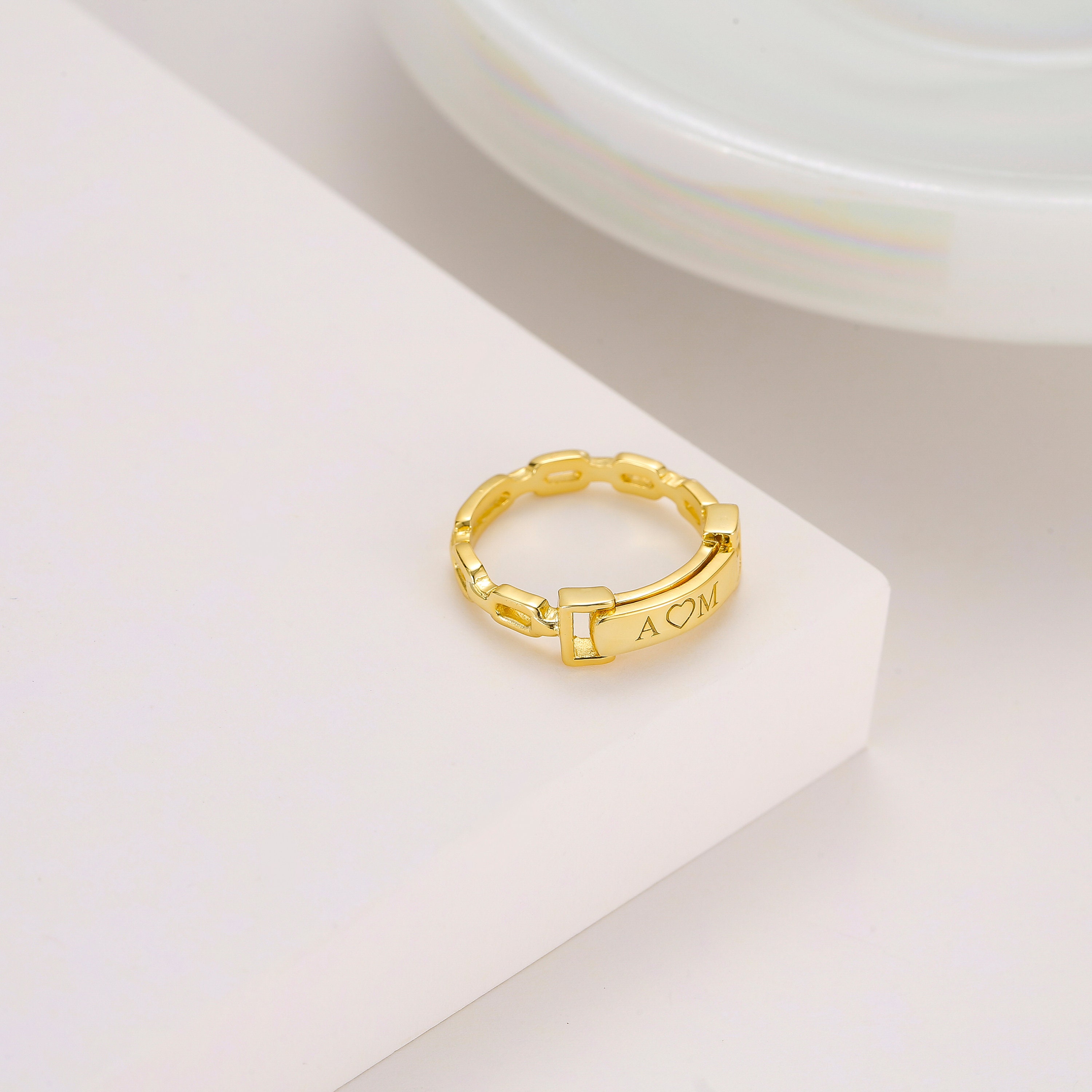 Personalized Gold Ring With Secret Message Engraving Custom - Etsy