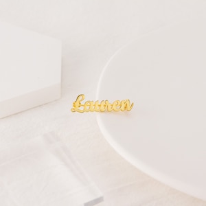 Custom Name Brooch in Gold / Silver / Rose Gold Personalized Brooch ...