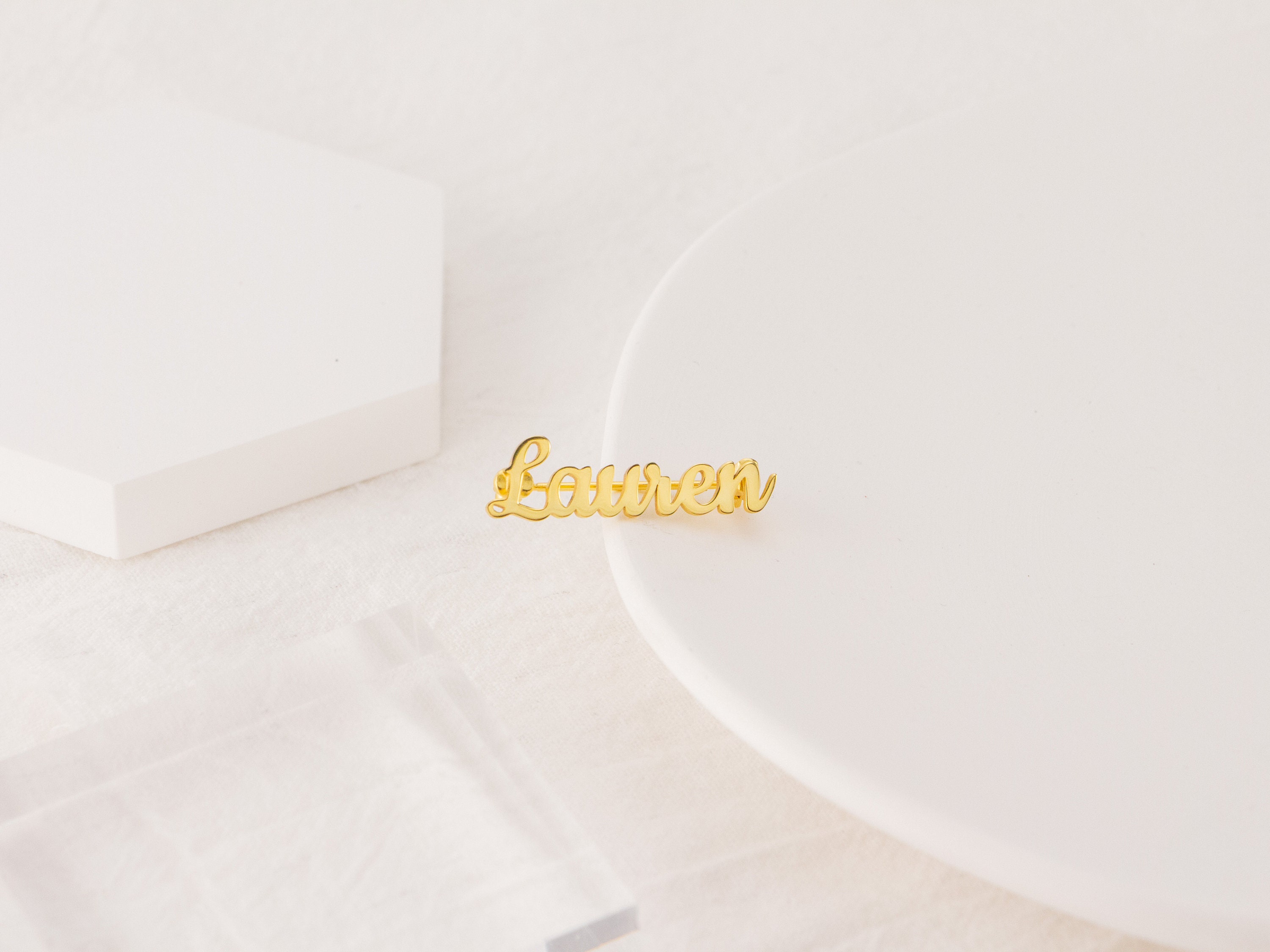 Custom Name Brooch in Gold / Silver / Rose Gold Personalized - Etsy
