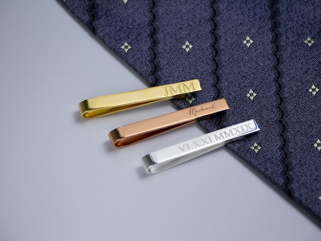 925 Silver Custom Tie Clip in Gold / Silver / Rose Gold Finish ...
