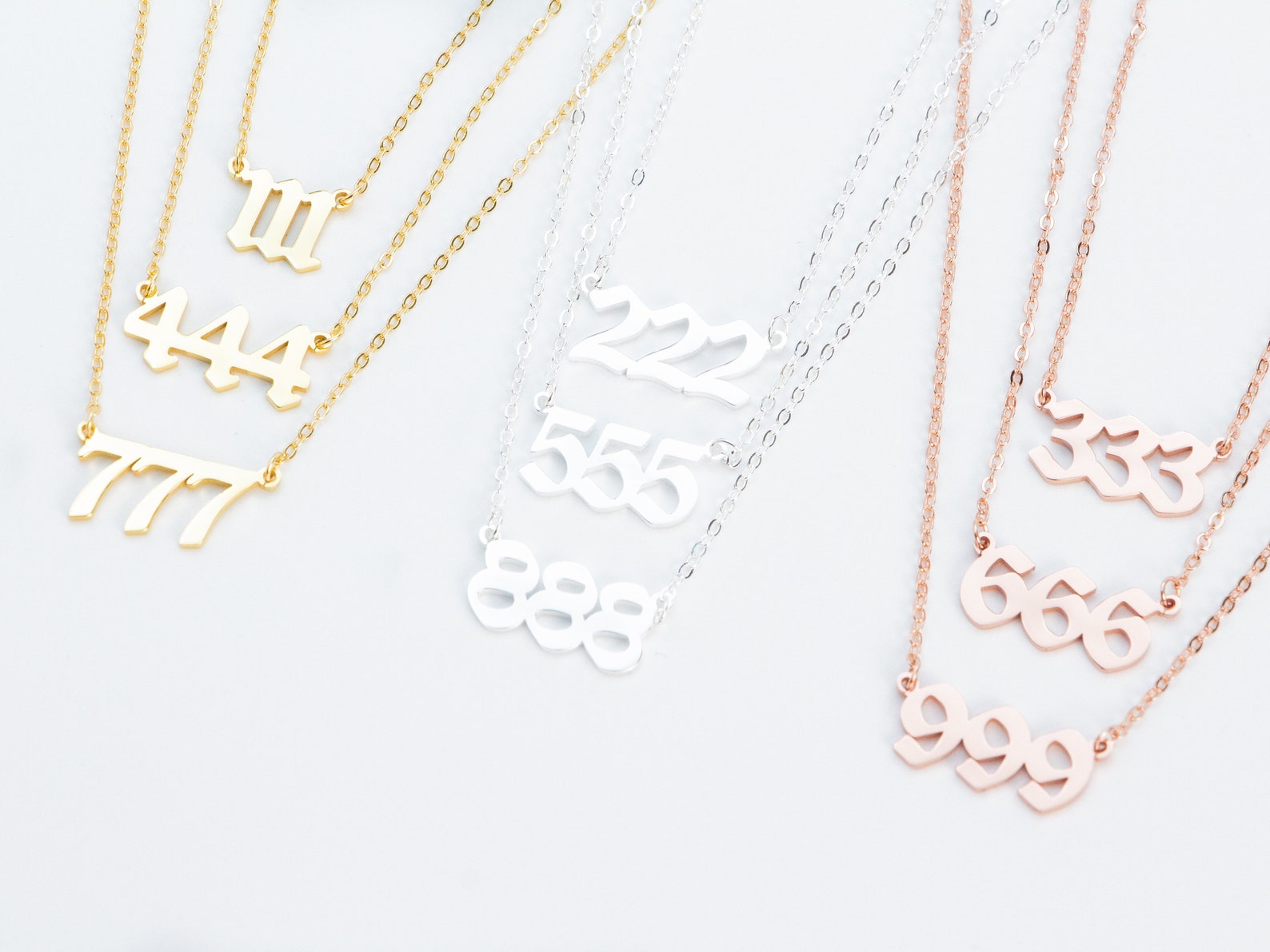 Angel Number Necklace 925 Silver Custom Number Year Necklace - Etsy