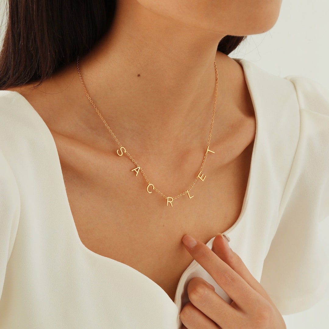 Custom Letter Necklace | Personalized Name Initial Necklace With ...