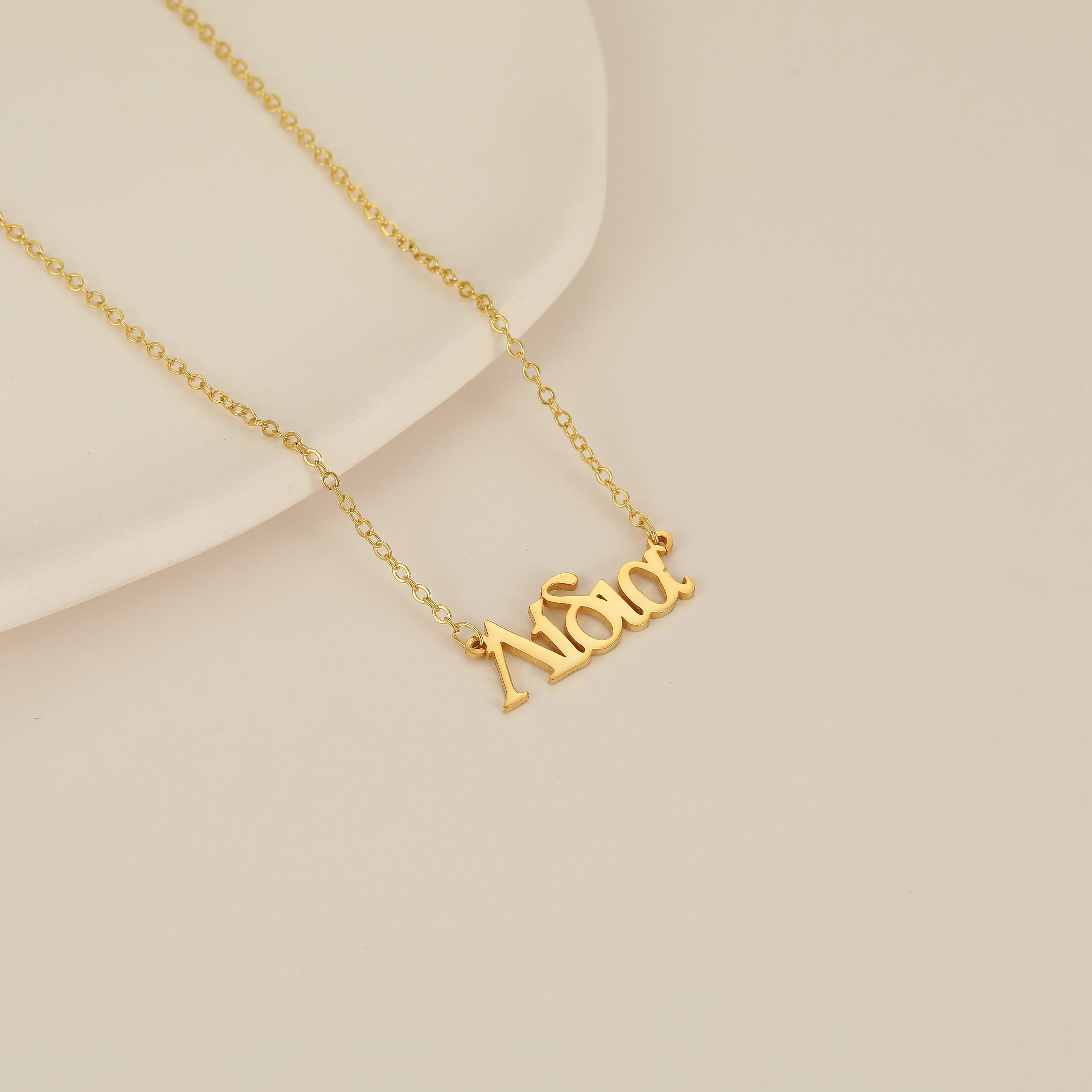 Greek Name Necklace Personalized Nameplate Pendant Greece - Etsy Australia