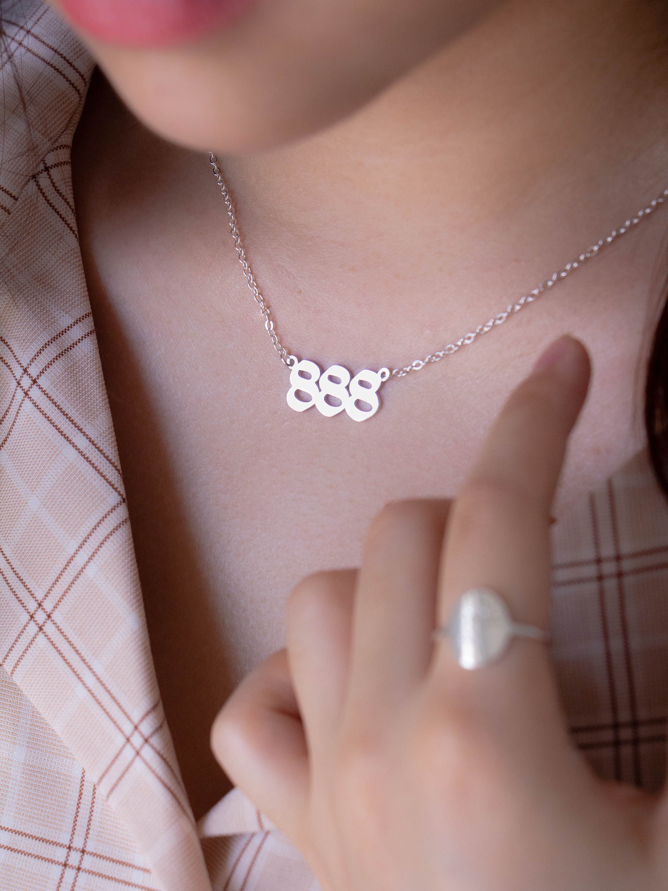 Angel Number Necklace 925 Silver Custom Number Year Necklace - Etsy