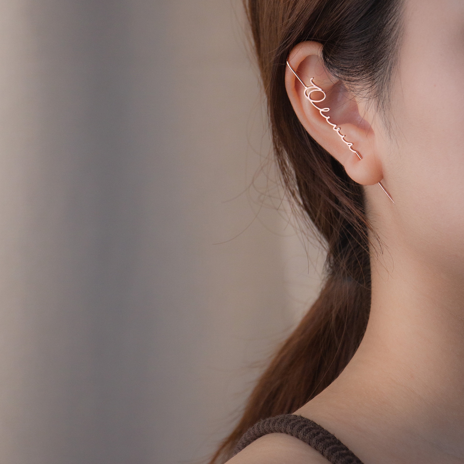 Custom Name Ear Wrap Crawler Hook Earrings, 925 Sterling Silver ...