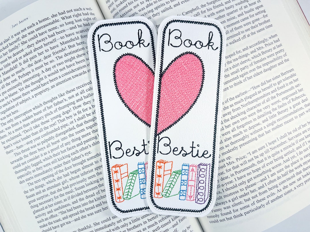 Book Bestie Bookmarks Set of 2 Best Friends Bookmarks Embroidered ...