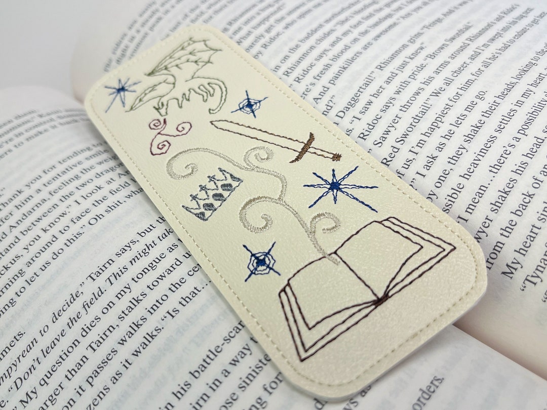 Fantasy Reader Bookmark Dragon Bookmark Embroidered Bookmark Faux ...
