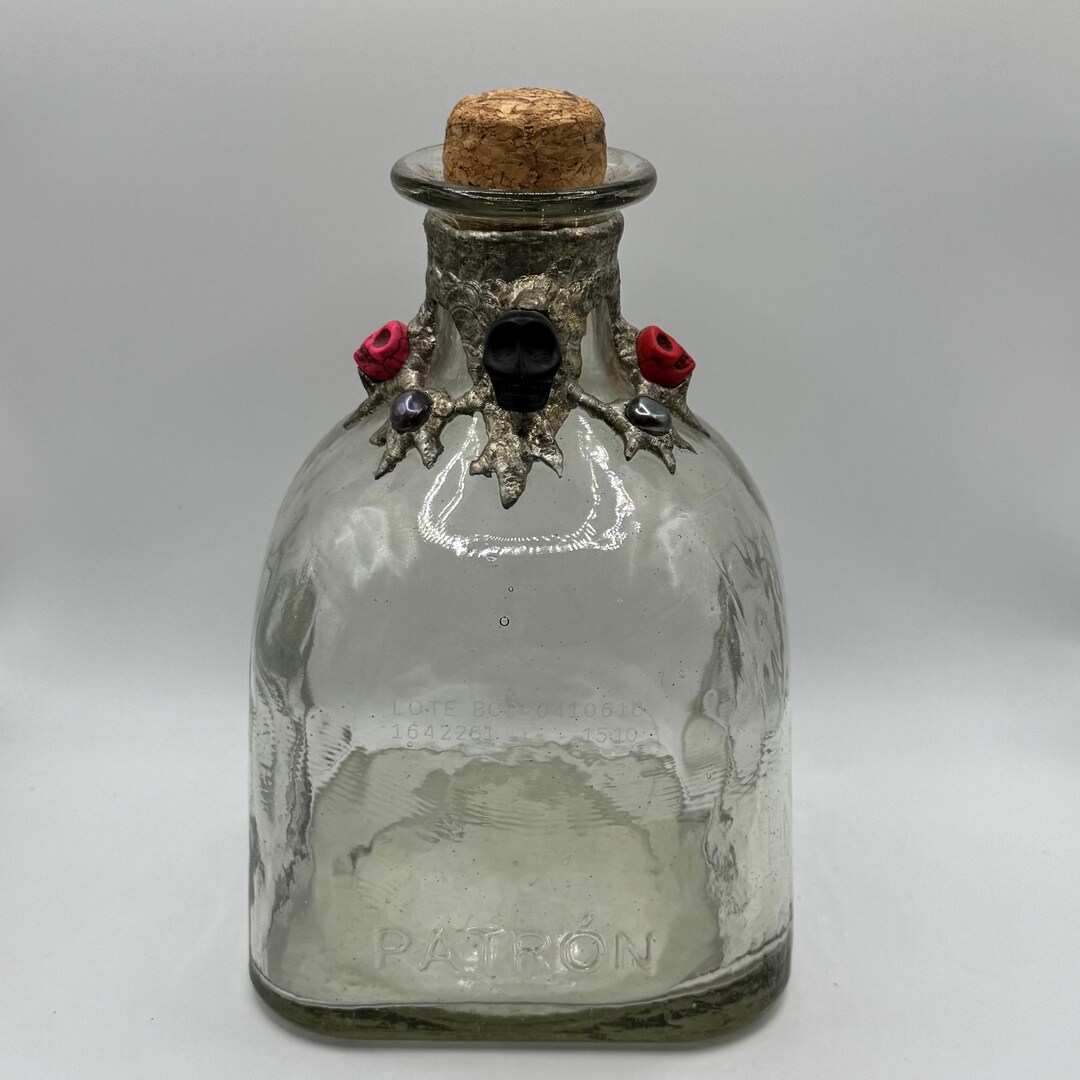 Soldered Bottle Art, Glass Patron Bottle (EMPTY) With Veuve Clicquot ...