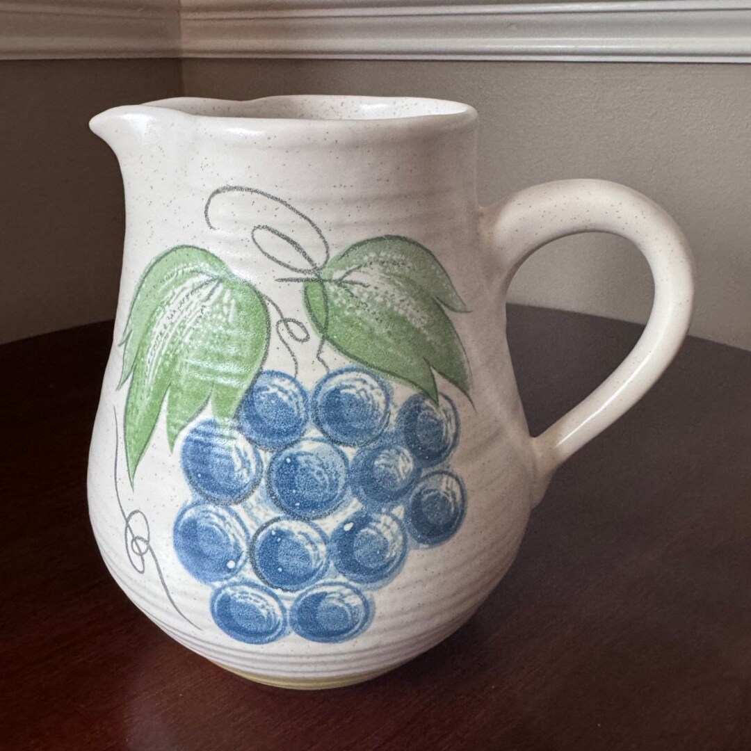 Franciscan Earthenware Fruit Pitcher, 1960s, Grapes, Leaves, 32oz ...