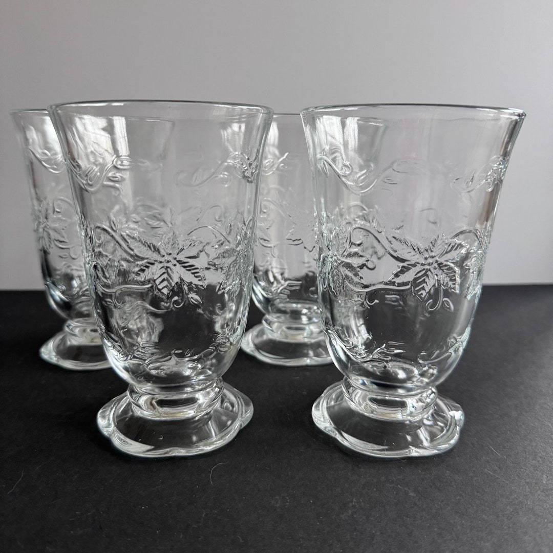 Princess House Fantasia 6 Iced Tea Glasses Set Of 4 Footed Tumblers