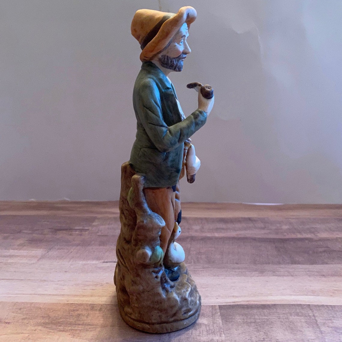 HOMCO Figurine Old Man, Pipe, Knife, Duck Taiwan - Etsy