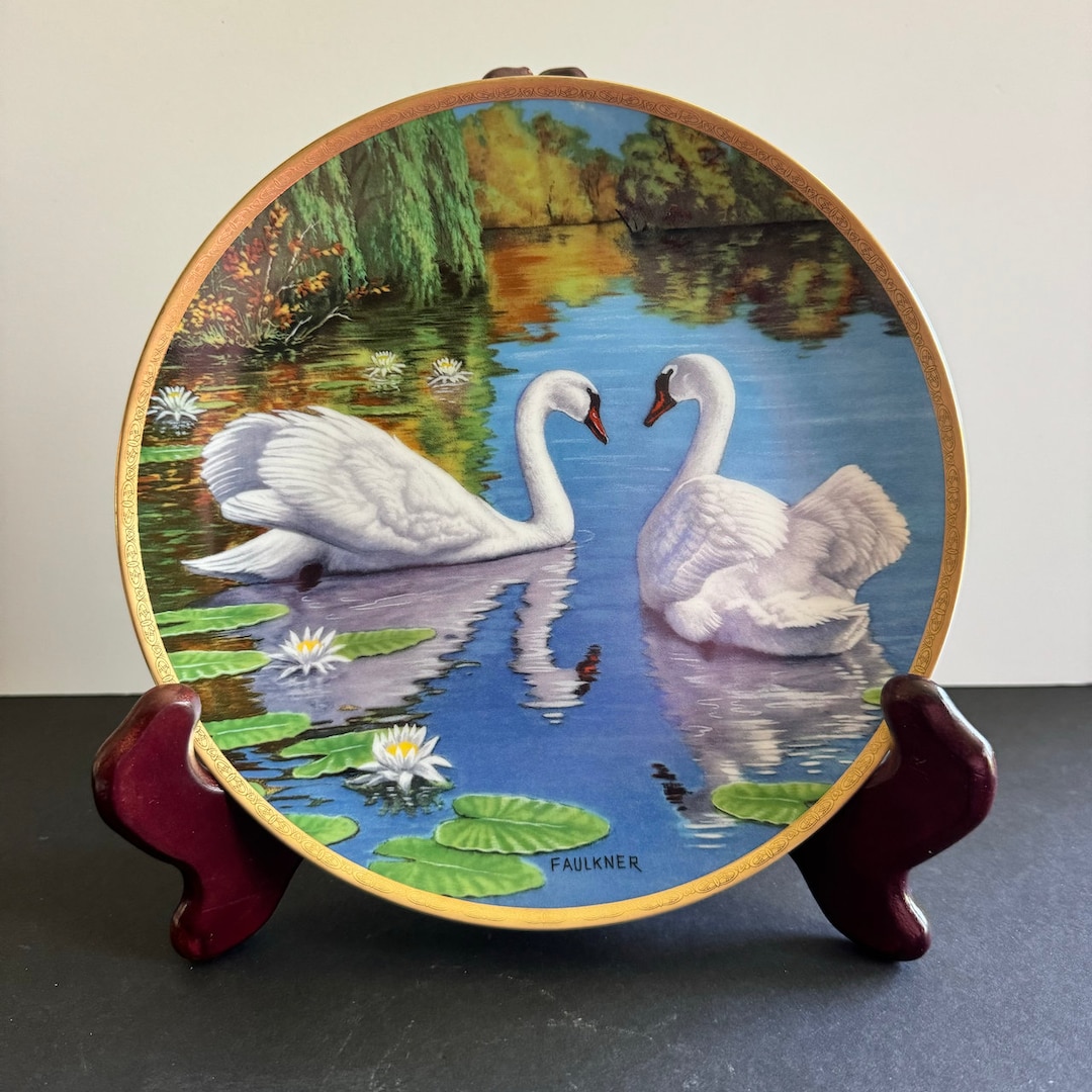 The Swan Plate With Certificate of Authenticity, 1988 James Faulkner ...