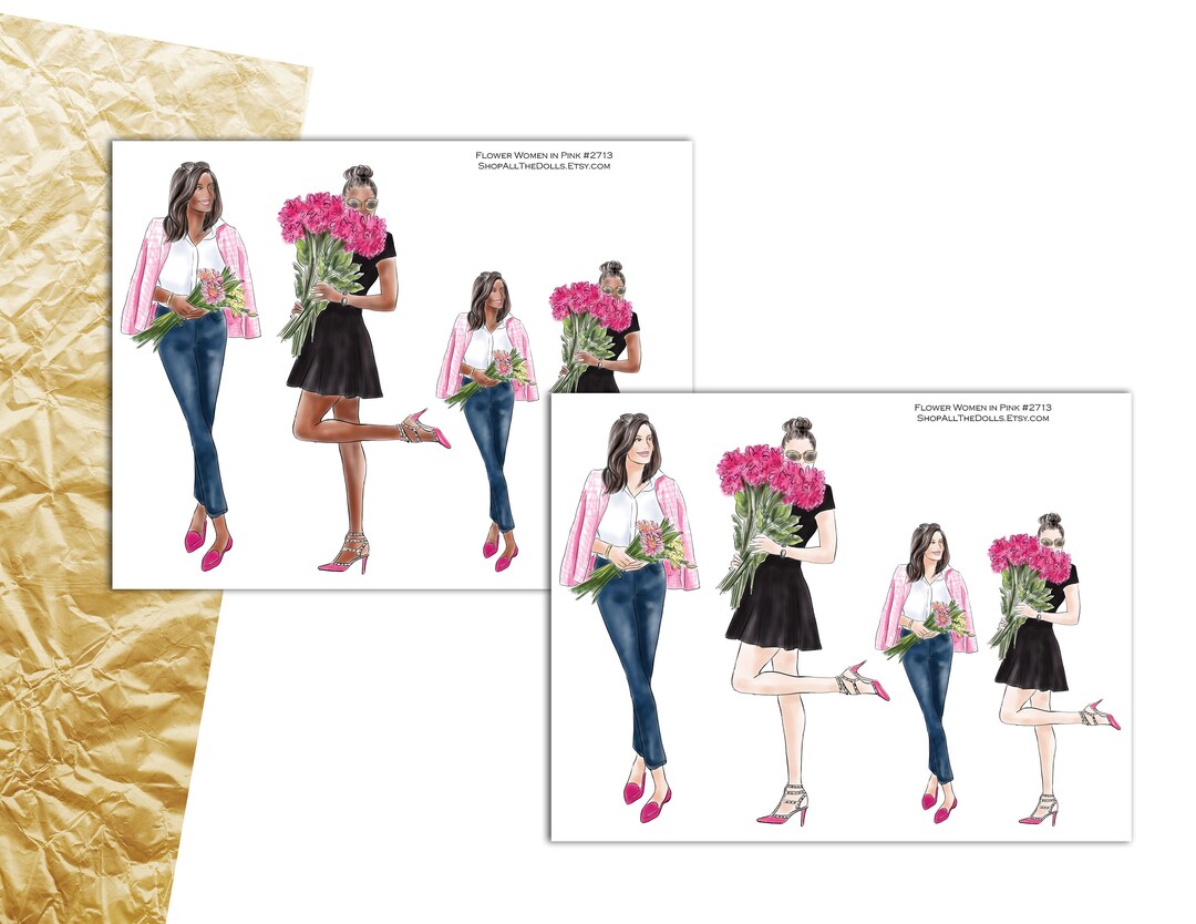 Fashion Woman Stickers - Black Girl Stickers - Planner Dolls ...