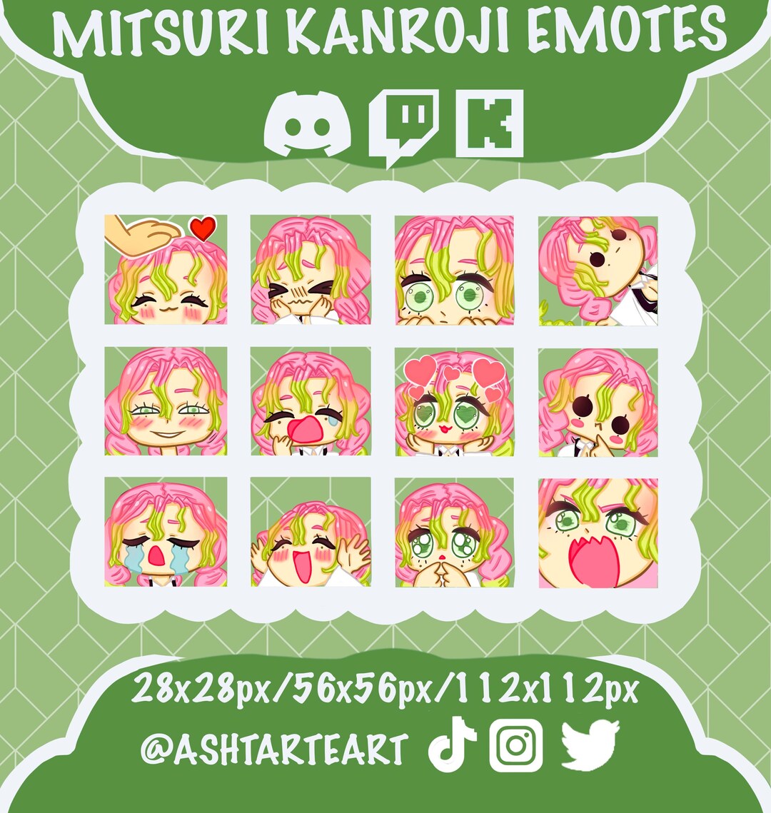 Mitsuri Emotes for Discord, Twitch and Kick - Etsy