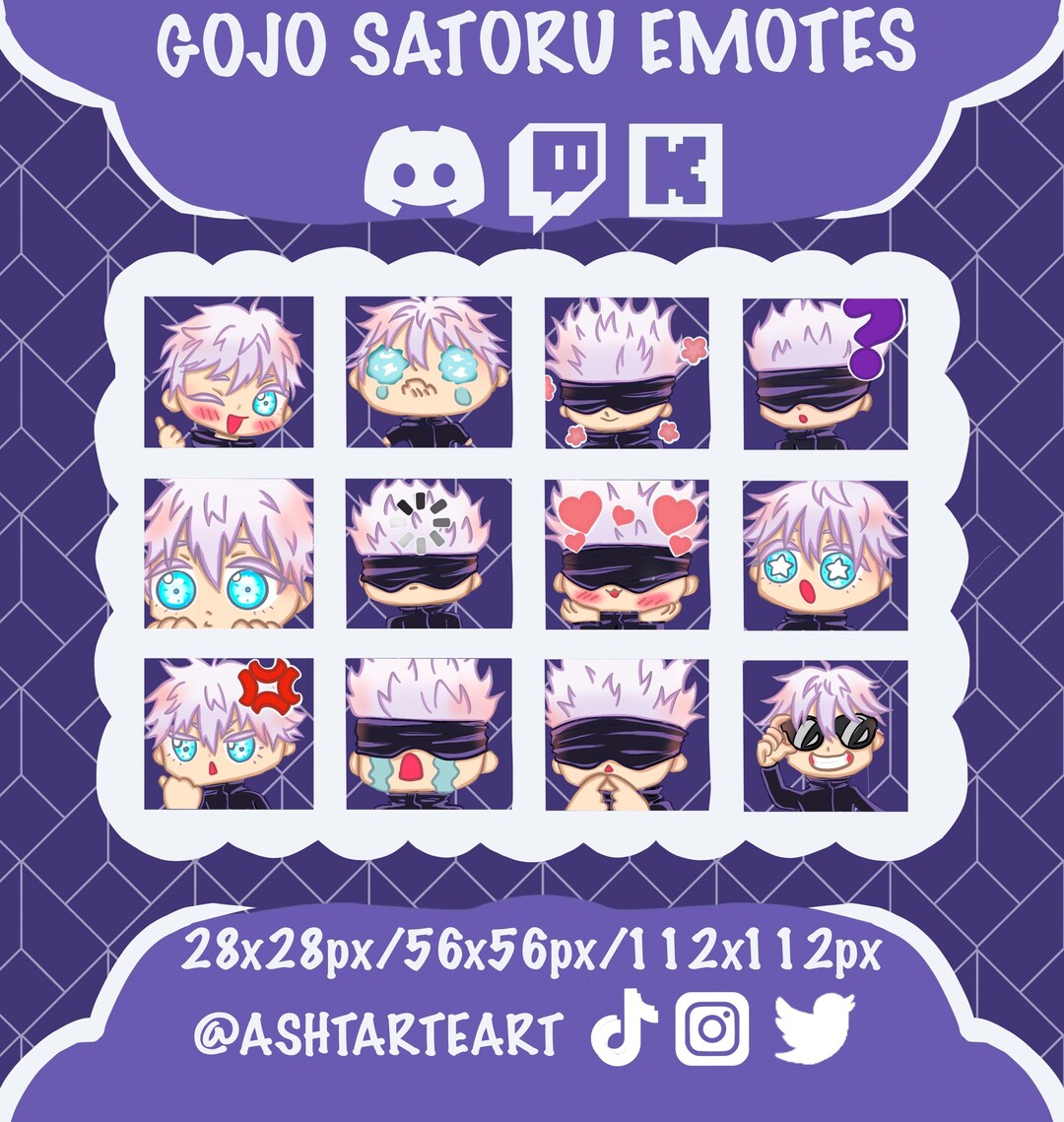 Gojo Emotes for Discord, Twitch and Kick - Etsy