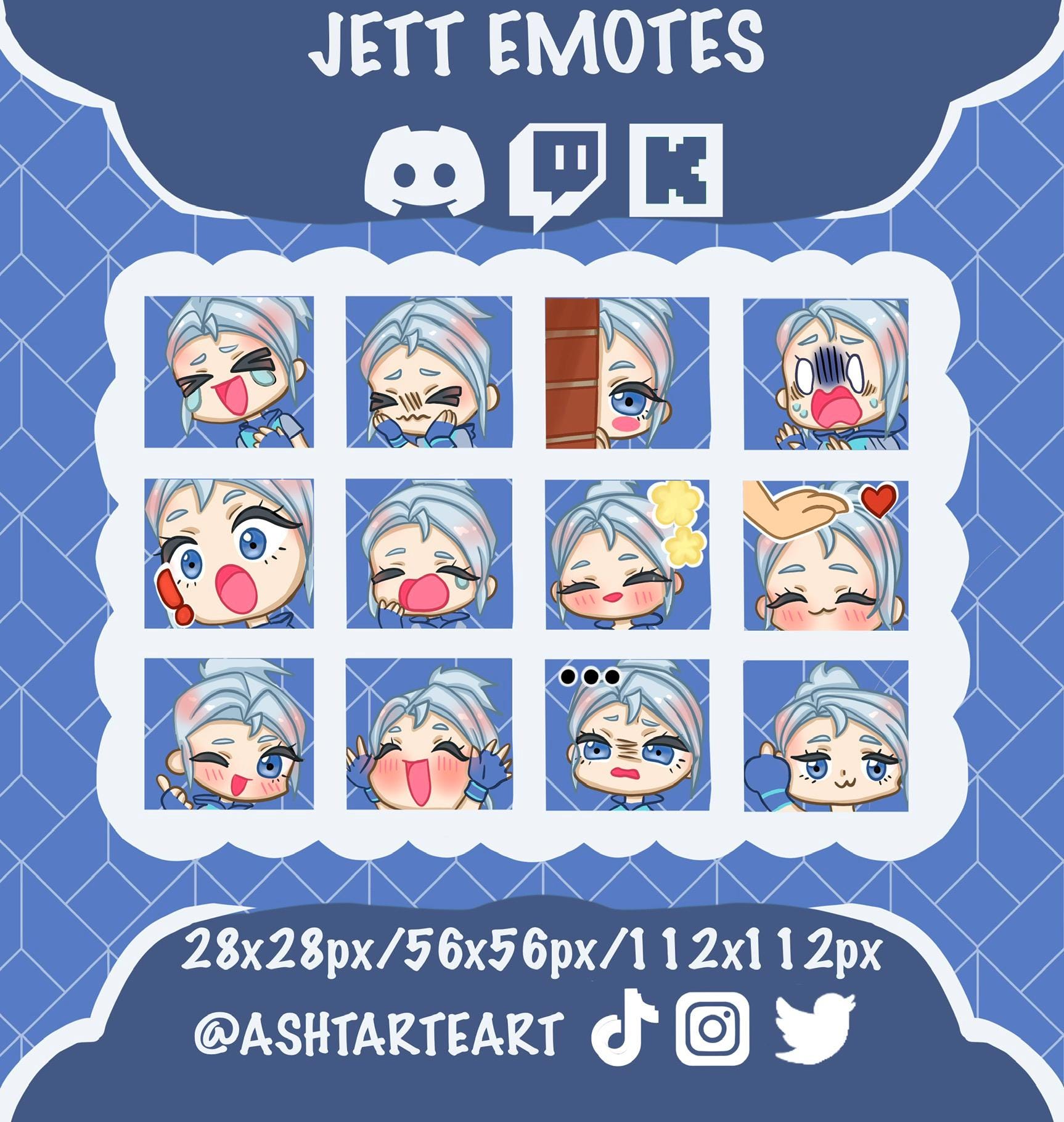 Jett Emotes for Discord, Twitch and Kick - Etsy