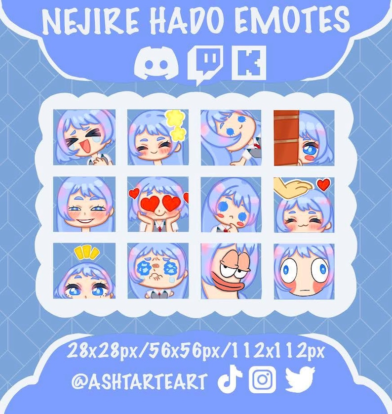 Nejire Emotes for Discord, Twitch and Kick - Etsy