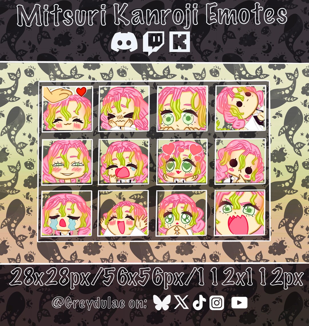 Mitsuri Emotes for Discord, Twitch and Kick - Etsy