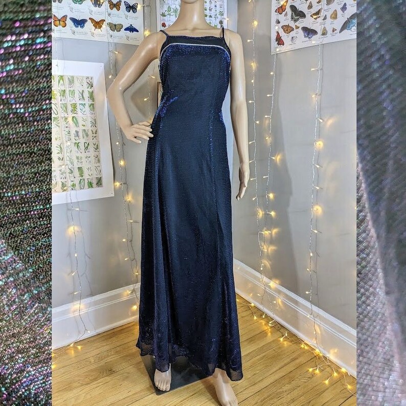 Vintage 90s Y2k Jump Prom Gown Sheer Whimsigoth Metallic Siren - Etsy