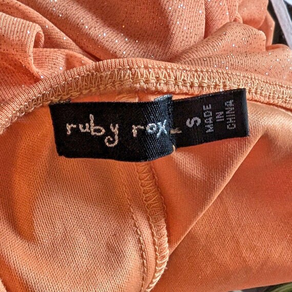 Vintage Y2K Ruby Rox Party Dress Orange Glitter Drop … - Gem