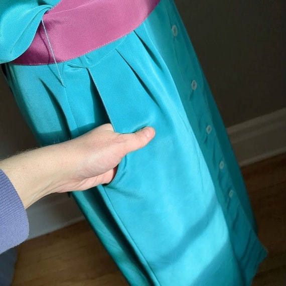 Vintage 80s Frances Henaghan Secretary Dress Midi Col… - Gem