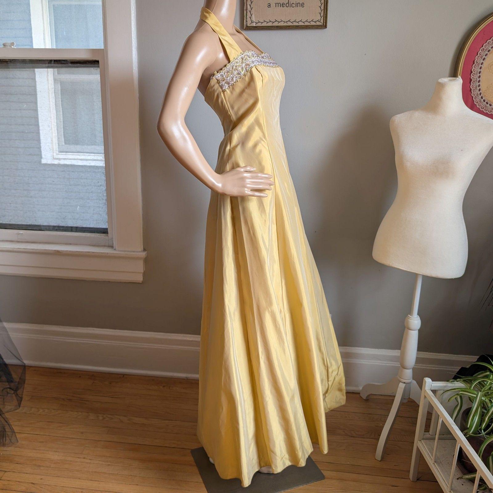 Vintage 90s Zum Zum Prom Dress Gold Brocade Gown Princess Formal Size 3 ...