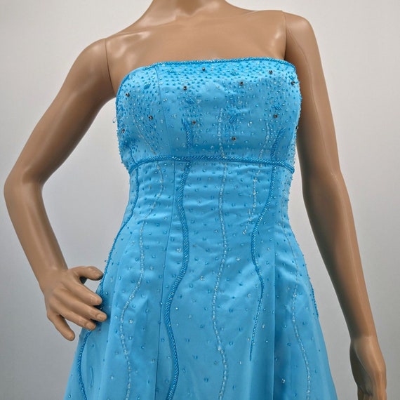 Vintage 2000s y2k Morgan & Co Prom Dress Corset Beade… - Gem