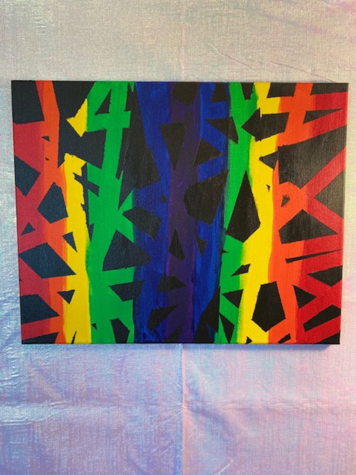 Geo Acrylic Painting | Etsy