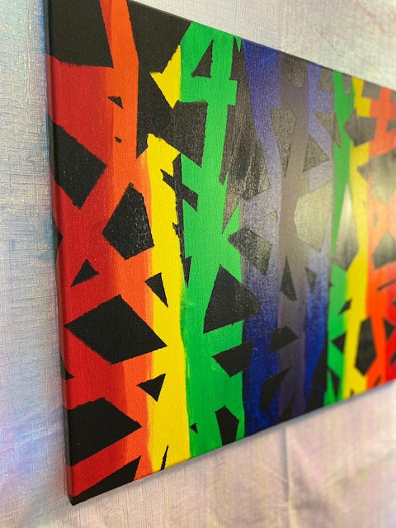 Geo Acrylic Painting | Etsy