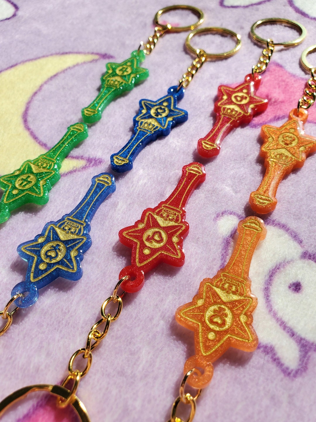 Magical Girl Wand Keychains - Etsy